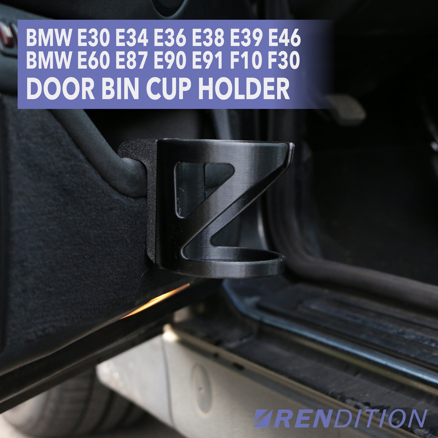 BMW Door Bin Cup Holder | E30 E34 E36 E38 E39 E46 E60 E87 E90 E91 F10 – Rendition Design ...