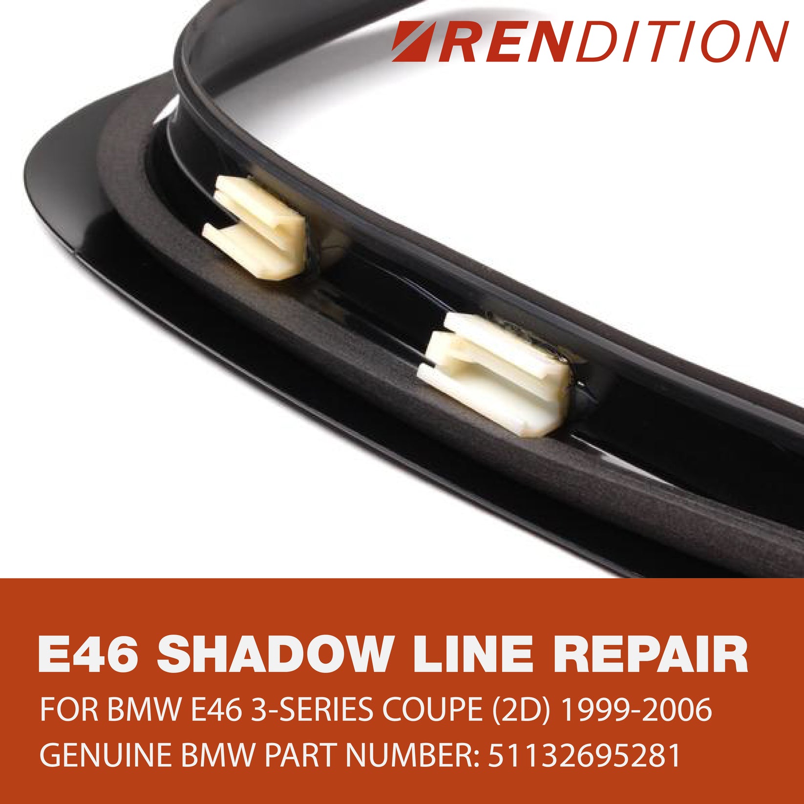 BMW E46 Shadowline Trim Repair Kit V2 - Window Trim Tabs – Rendition ...