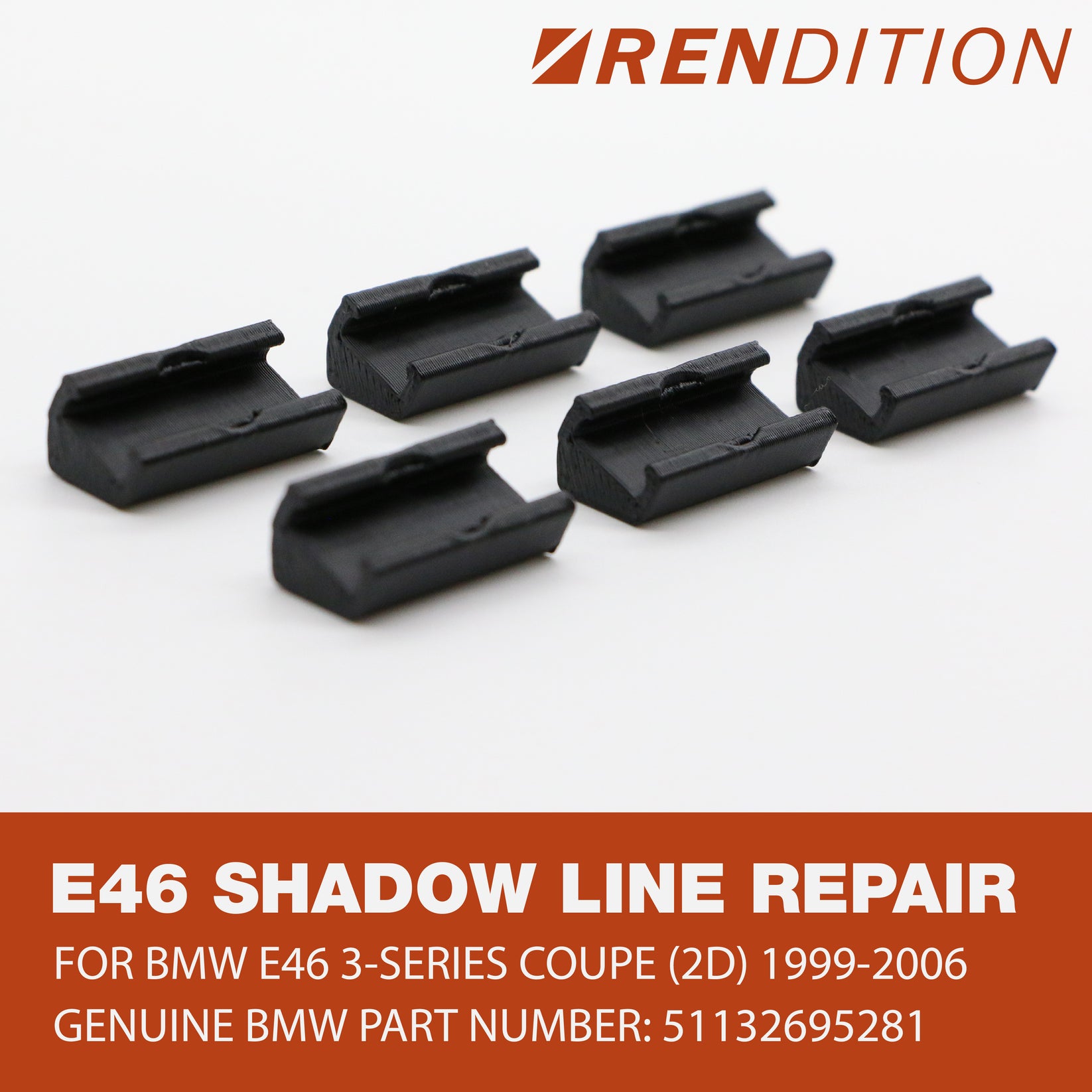 BMW E46 Shadowline Trim Repair Kit V2 - Window Trim Tabs – Rendition ...