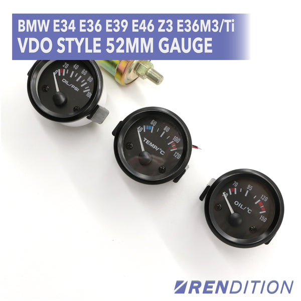 Bmw Vdo Style 52mm Gauge Kit Oil Temp Water Temp Oil Pressure E34