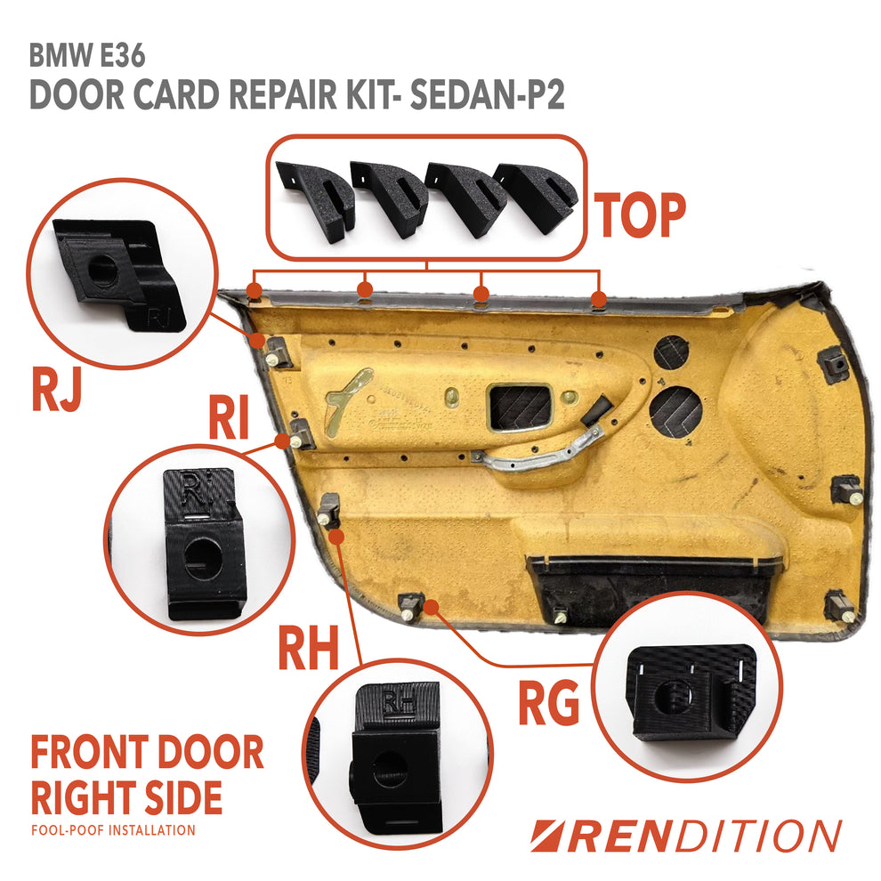 BMW E36 Door Card Tab Repair Kit | Fits Coupe, Sedan, Touring, Convert ...